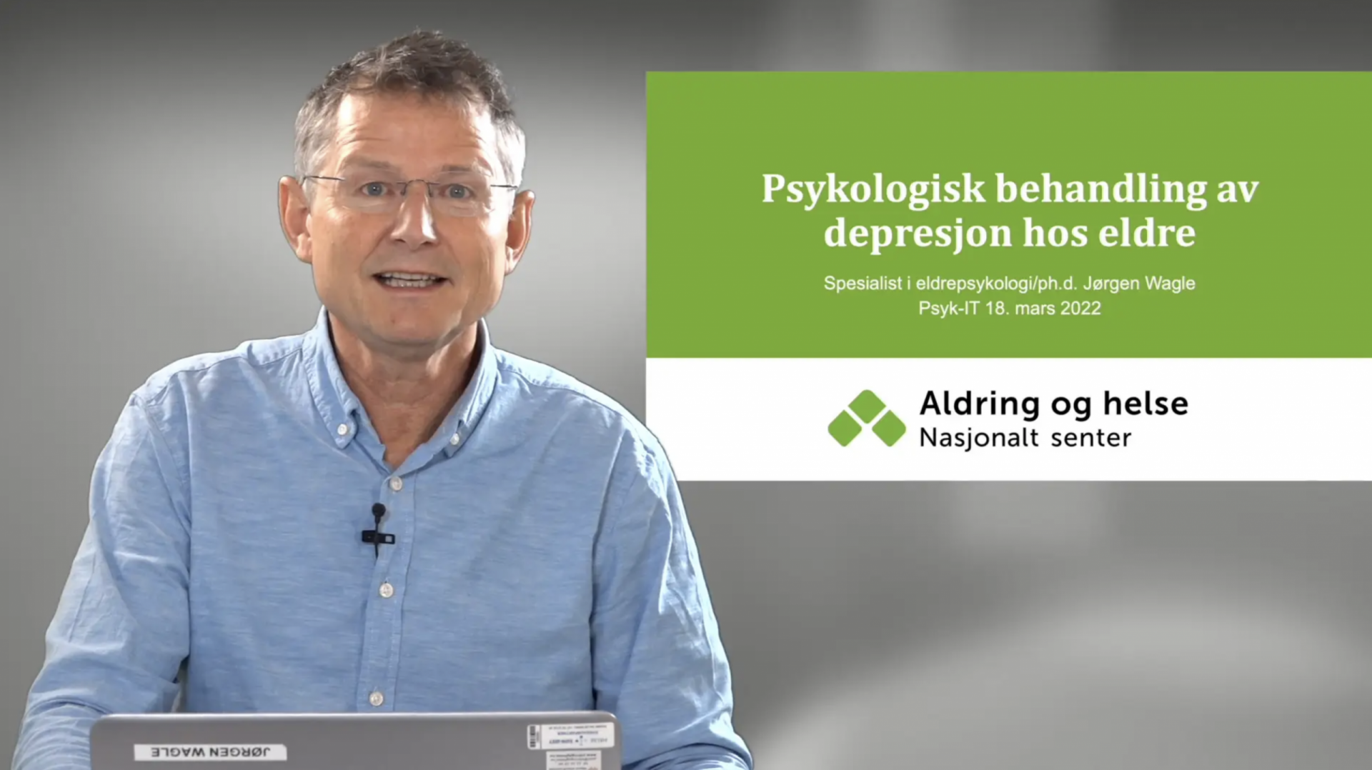 Ny Psyk-IT: Psykologisk behandling av depresjon hos eldre - Nasjonalt senter for aldring og helse